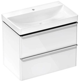 Hansgrohe Xelu Q - Skříňka s umyvadlem, 63x78x50 cm, 2 zásuvky, lesklá bílá/chrom 54374000