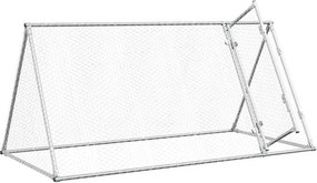 Klec pro kuřata stříbrná 200 x 105 x 91 cm pozinkovaná ocel 172557