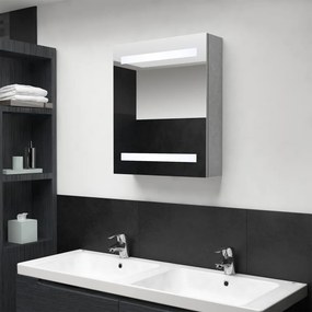 LED koupelnová skříňka se zrcadlem betonově šedá 50x14x60 cm 326479