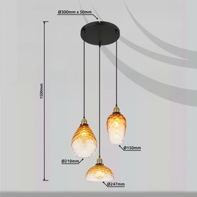 Globo 15786-3H1 - Lustr na lanku SALVY 3xE27/60W/230V pr. 46 cm oranžová