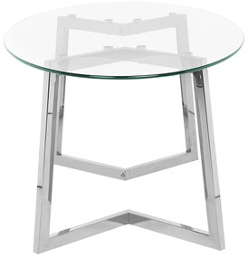 Konferenční stolek skleněná deska a stříbrné nohy FRESNO Beliani