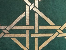 Sada 2 polštářů s geometrickým vzorem 45 x 45 cm zelená se zlatou CASSIA Beliani