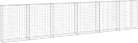 Gabionová zeď s víky pozinkovaná ocel 300 x 30 x 100 cm 147821