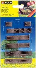 NOCH Sada Zahradní plot hnědá 91 cm / 22 dílů / H0 (měřítko 1:87) / od