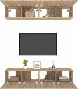 TV skříňky 4 ks dub sonoma 80 x 30 x 30 cm kompozitní dřevo 3114184