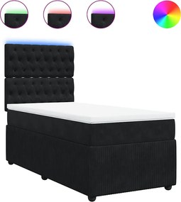 Box spring postel s matrací černá 80 x 200 cm samet 3294498