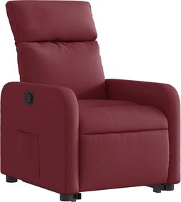 Zvedací polohovací křeslo vínové textil 3206702
