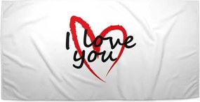 Sablio Ručník I Love you srdce - 70x140 cm
