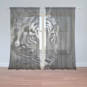 Sablio Záclony Černobílý tygr: 2ks 150x250cm