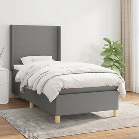 Box spring postel s matrací tmavě šedá 90x190 cm textil