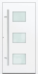 Hliníkové vchodové dveře FM Turen Premium P90 M210 bílá RAL9016 Orientace dveří: Levé, otevírání dovnitř, Standardní rozměr dveří včetně rámu: 100 cm x 200 cm - vnější rozměr rámu