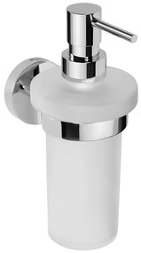 Sapho Sapho, X-ROUND závěsný dávkovač tekutého mýdla 230ml, mléčné sklo, chrom, XR101