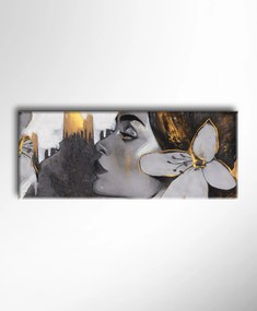Malvis ® Obraz Malovaný obličej ženy ROZMĚR (šířka x výška): třídílný obdélník 90x60 cm