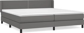 Box spring postel s matrací šedá 200x200 cm umělá kůže 3130743