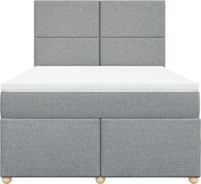 Box spring postel s matrací světle šedá 140 x 200 cm textil 3291296
