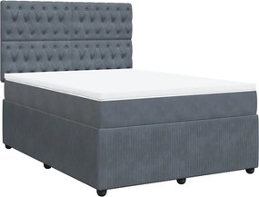 Box spring postel s matrací tmavě šedá 160x200 cm samet 3294689