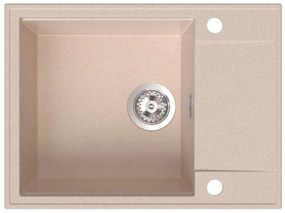 Sink Quality Sink55, kuchyňský granitový dřez 620x460x215 mm, béžová, SKQ-SINK.P.1KKO