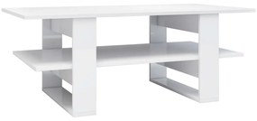 Konferenční stolek bílý vysoký lesk 110 x 55 x 42 cm dřevotříska - Default Title