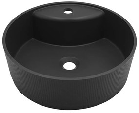 Laveo Cliff, granitové umyvadlo na desku 430x430x142 mm, černá, LAV-VGC1710T
