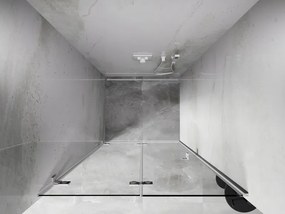Mexen, Mexen Lunar-F skládací levé sprchové dveře 90 cm, transparentní, bílé - 836-090-000-20-00-L