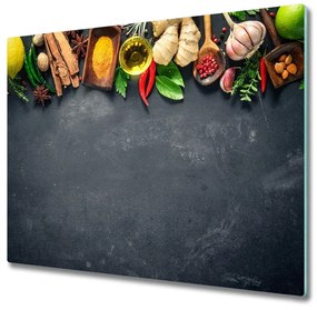 Skleněné deska do kuchyně Byliny a koření 60x52 cm