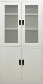 Kancelářská skříň světle šedá 90 x 40 x 180 cm ocel 335947