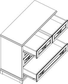 Sconto Komoda SONATA kaštan, 5 zásuvek