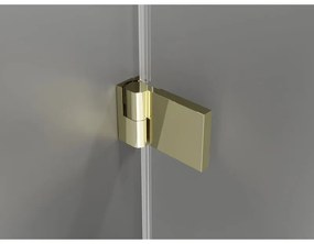 Mexen Lunar-B, pravostranný výklopný sprchový kout 70 x 70 cm, 8mm čiré sklo, zlatý profil, 832-070-070-50-00-P