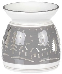 Autronic Aromalampa porcelánová s vánočním motivem, šedá
