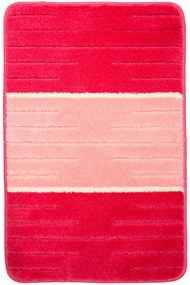 Koupelnový kobereček COMO růžový / krémový, pruhy