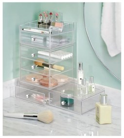 Transparentní organizér se 3 šuplíky iDesign Drawers, výška 18 cm