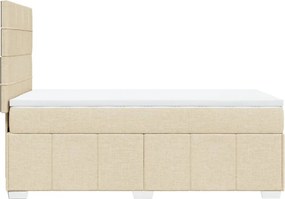 Box spring postel s matrací krémová 90x200 cm textil 3291556