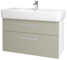 Dřevojas Koupelnová skříň Q MAX SZZ2 100 Varianta: N01 Bílá lesk / Úchytka T04 / D08 Wenge