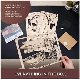 Ugears 2,5D dřevěné mechanické puzzle Vzducholoď Zeppelin