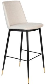 OnaDnes -20% White Label Béžová látková barová židle WLL LIONEL 75 cm