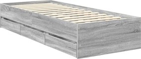 Rám postele s čelo Šedá Sonoma 75 x 190 cm Dřevěný materiál 3412239