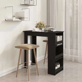 vidaXL Barový stůl s úložným regálem 102x50x103,5 cm dřevotříska [812968] Barva: Černá