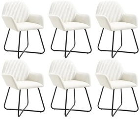 Jídelní židle 6 ks krémové textil - Default Title