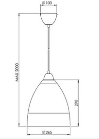 Fabas 2907-45-102 Provenza 2907, závěsné svítidlo, 1x60W, kov, bílé stínítko, průměr 27cm