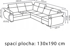 Sedací souprava BASTON | 325x260 cm | rozkládací + 2x úložný prostor | VÝBĚR TKANIN