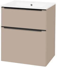 Mereo Mereo, Mailo, koupelnová skříňka s keramickým umyvadlem 61 cm, bílá, dub, antracit, CN550B