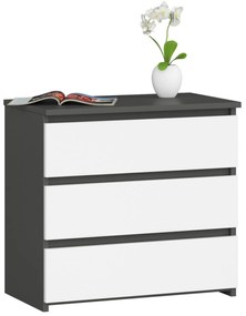 Komoda CL3 3SZ CLP - grafit/bílá