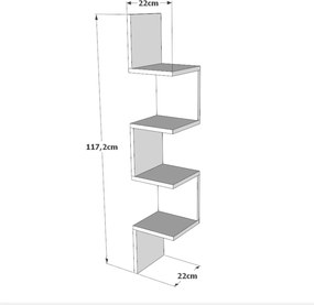 ZORBA nástěnná police, bílá