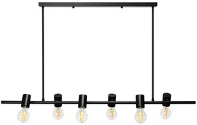 Toolight - Kovová industriální stropní lampa 6xE27 APP480-6CP, černá, OSW-00906
