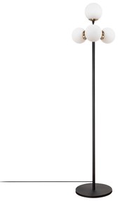 OPVIQ Podlahová lampa AKKAS černá mléčné sklo