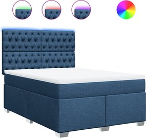 Box spring postel s matrací modrá 140x200 cm textil 3292824