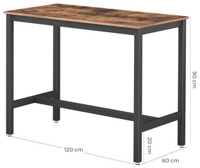 Aldo Jídelní stůl barový v industriálním designu LBT
