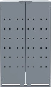 Box na 3 popelnice šedý 207 x 79 x 117 cm ocel 3279988