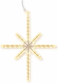 Easy Fix 2D LED světelná hvězda Polaris I., 47 × 55 cm, teple bílá, závěsná, hliník