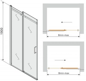 Sprchové dveře OMEGA 140 cm - zlaté - čiré sklo